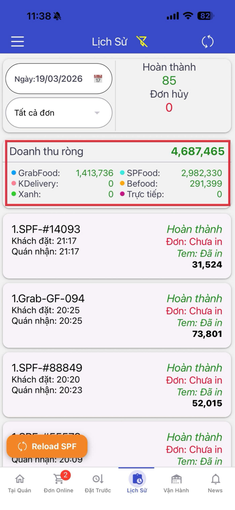 Xem báo cáo doanh thu trong Analy - Analy - Giải pháp Quản lý Nhà hàng ...